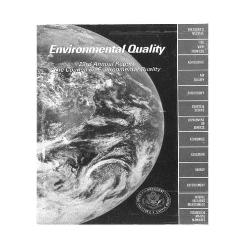 August 1992 The 23rd Annual Report The Council On Environmental Quality ...