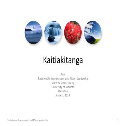 Sustainability (kaitiakitanga) and Maori Governance and Leadership | PPTX