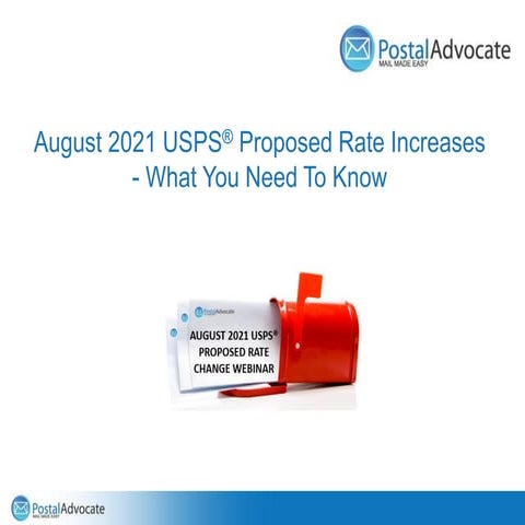 August 2021 USPS® Proposed Rate Increases - What You Need To Know | PDF ...