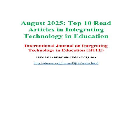 August 2025 - Top 10 Read Articles in International Journal on ...