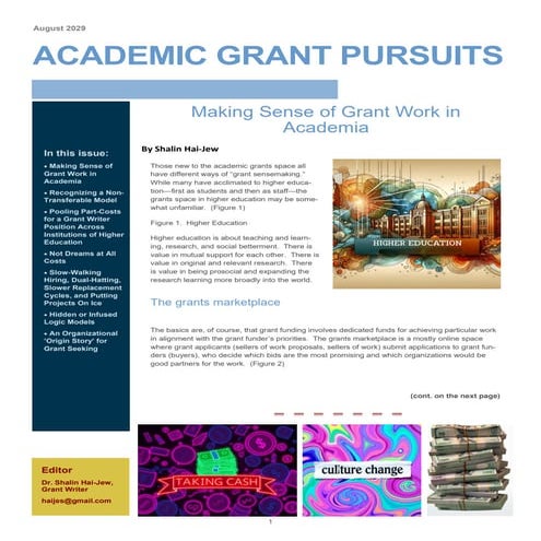 Academic Grant Pursuits newsletter - August 2029 | PDF