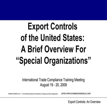 Demystifying US Export Control Regulations for Dual-Use Technologies | PDF