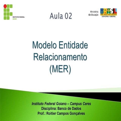 Aula 5 - Modelo de Entidade e Relacionamento - MER | PPT