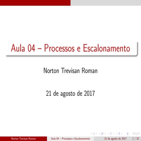 (ACH2044) Sistemas Operacionais - Aula 04 | PDF | Operating Systems | Computer Software and ...