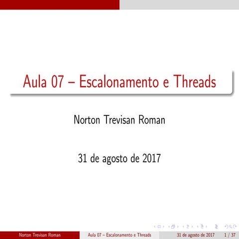 (ACH2044) Sistemas Operacionais - Aula 07 | PDF