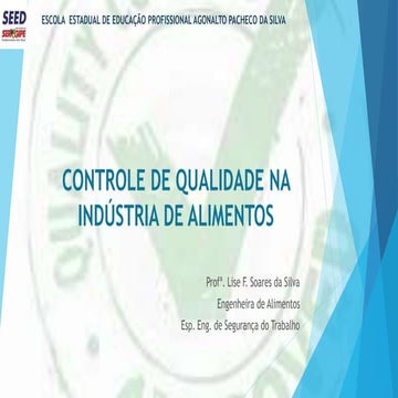 Aula 1 controle de qualidade na ind. de alimentos | PPT