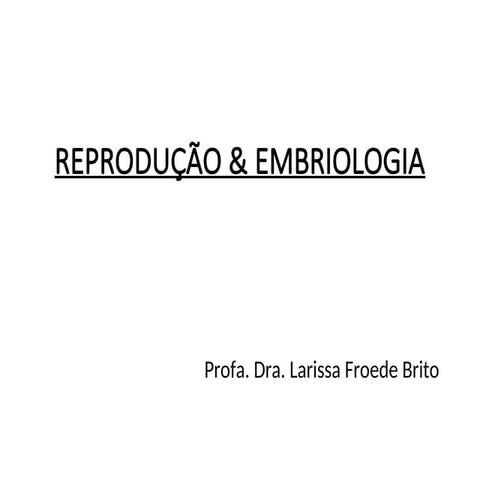 Aula 1 - Embriogênese.ppt O desenvolvimento do embrião humano começa ...