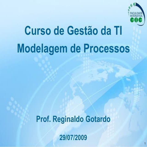 Aula 1 Modelagem De Processos | PPT