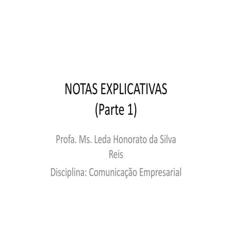 Aula 5 notas explicativas parte 1 | PPT