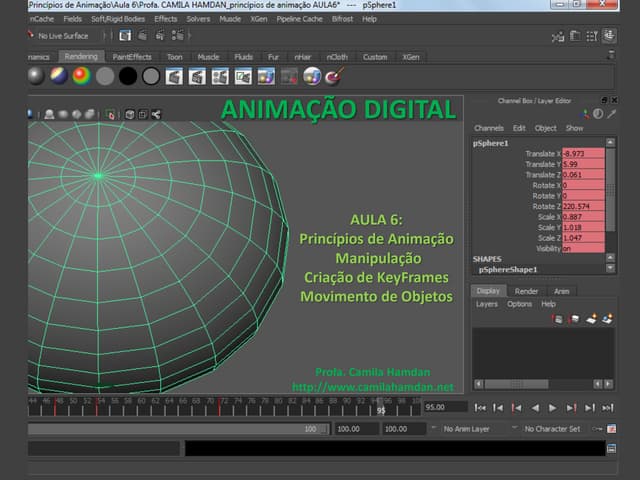 Animação Digital Aula 6 Princípios Para Animação No Maya 2015 Ppt