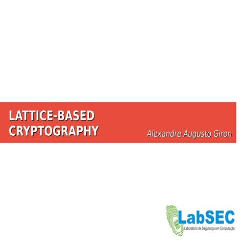 Introduction Lattice Based Cryptography Pdf Physics Science