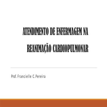 Aula de parada cardiorespiratoria e RCP para enfermagem | PPTX