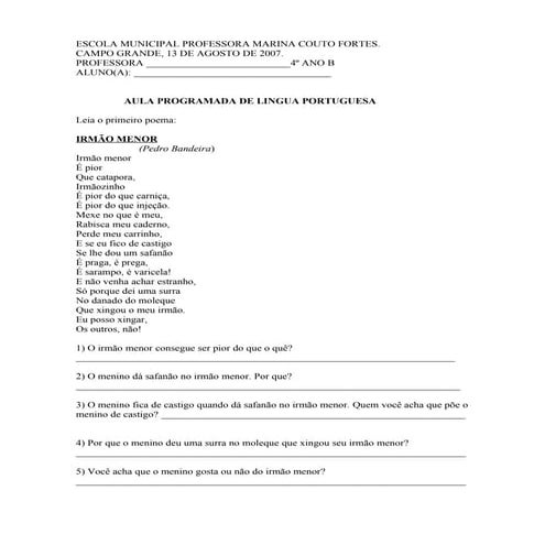 Aula programada port2008 | PDF