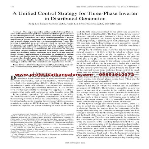A Unified Control Strategy for Three-Phase Inverter in Distributed Generation | PDF | Computer ...