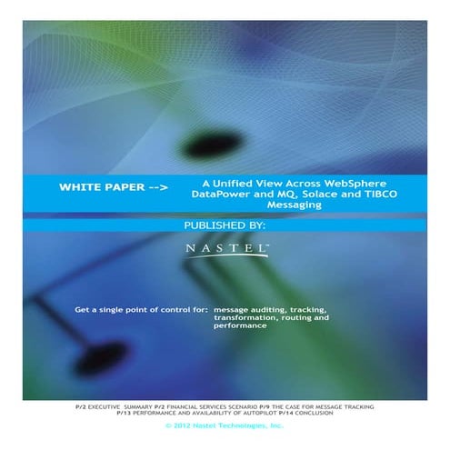 A unified view across websphere datapower and mq, solace and tibco ...