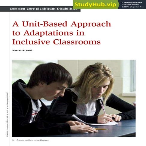 A Unit-Based Approach To Adaptations In Inclusive Classrooms | PDF