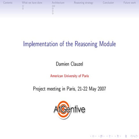 Implementation of the Reasoning Module | PDF