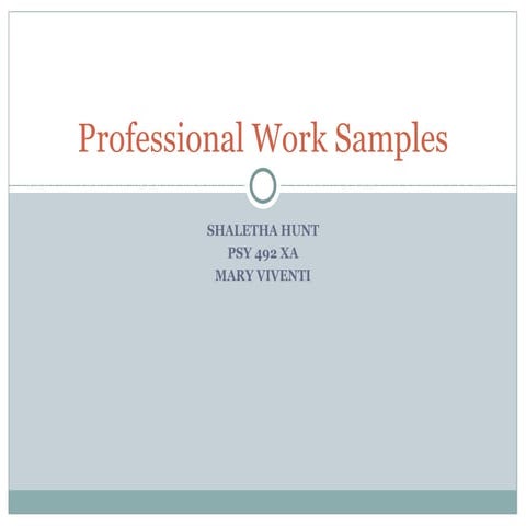 Professional Work Samples | PPT