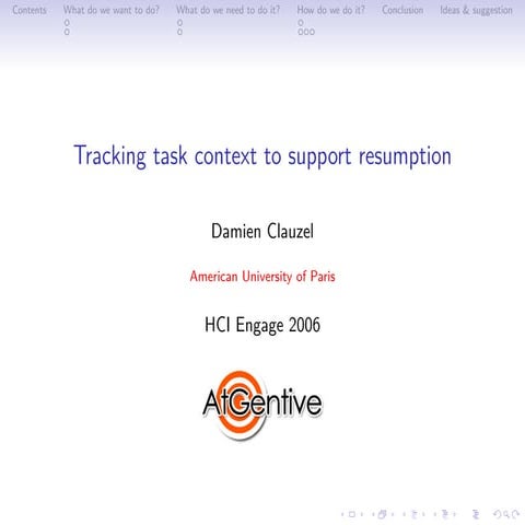 Tracking Task Context To Support Resumption | PDF | IT and Internet Support | Internet