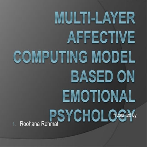 Multi-layer affective computing model based on emotional psychology | PPTX