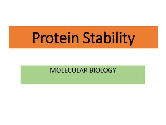 Forces stabilising structure of proteins | PPT
