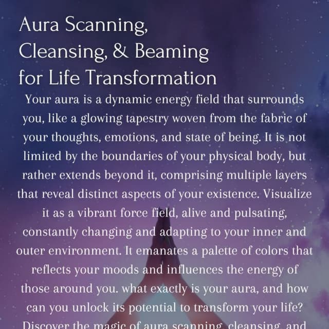 Aura Scanning, Cleansing, & Beaming for Life Transformation | PDF