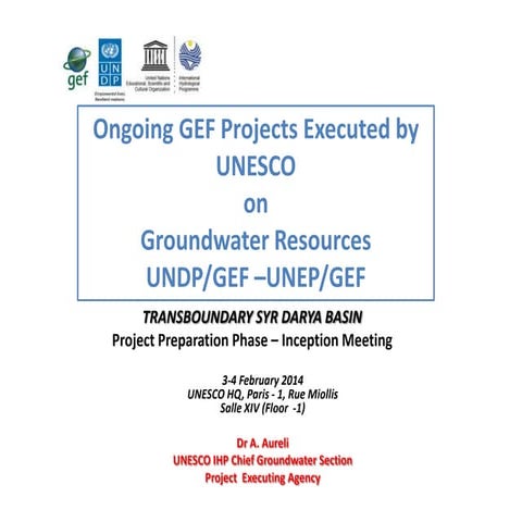 Aureli on going unesco gef projects | PPT