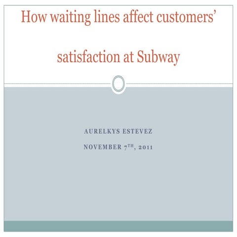Customer service - Waiting lines. | PPT