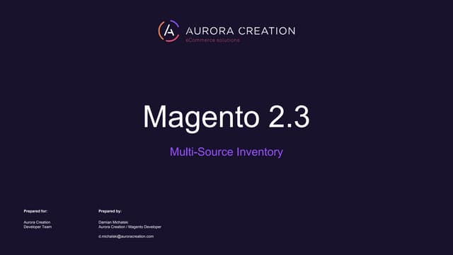 Magento 2 Multi Source Inventory (MSI) - wielomagazynowość w Magento | PPT Magento 2 Multi Source Inventory (MSI) - wielomagazynowość w Magento | PPT