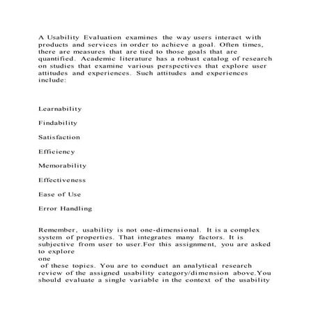 A usability evaluation examines the way users interact with products | DOCX