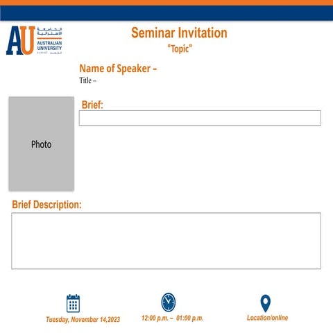 Seminar Template used to announce for a guest seminar | PPTX