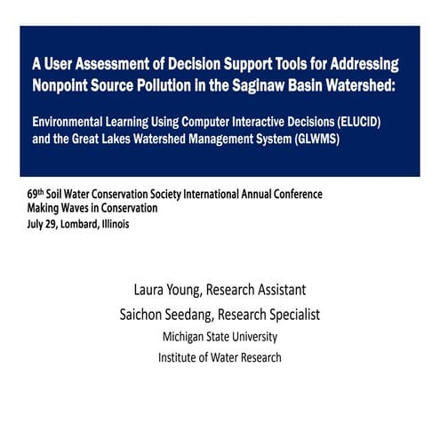A user assessment of decision support tools | PDF