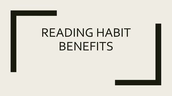 Benefits of reading books | PDF