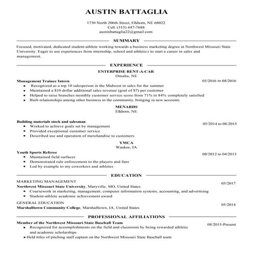 Austin battaglia resume | PDF