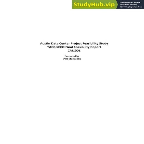Austin Data Center Project Feasibility Study TACC SECO Final ...