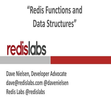 Redis Functions Data Structures For Web Scale Apps Pptx Databases Computer Software And