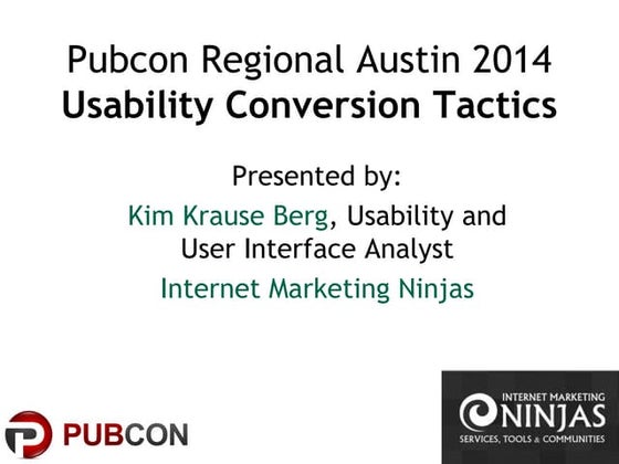 Usability and Conversions | PPT