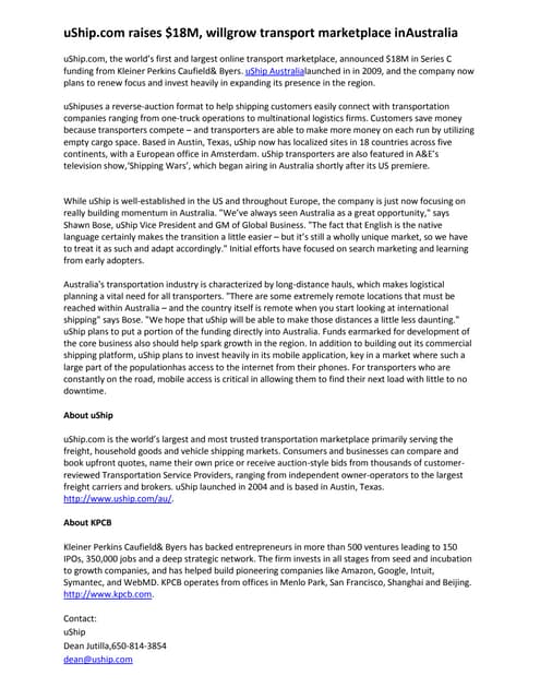 How u ship works in australia infographic | PDF