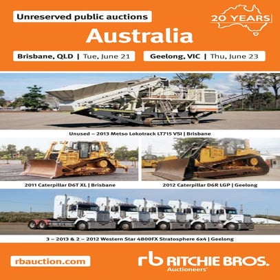 Ritchie Bros. Australia - Advance Notice June 2016 | PDF