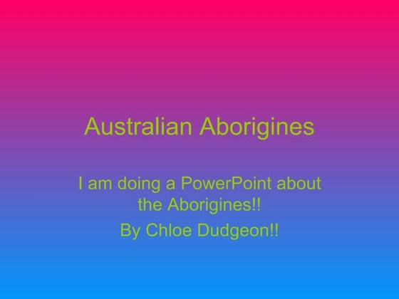 Australian aboriginals | PPTX