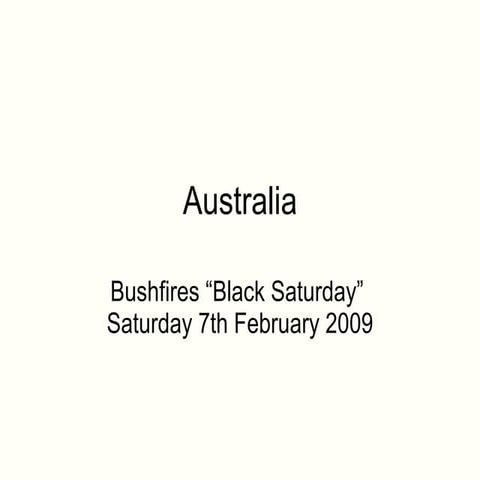 Australian Bushfires 2009 | PPT