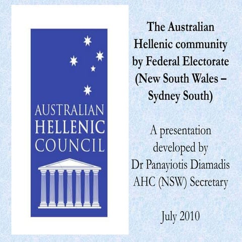 Australian Hellenic community NSW Sydney south | PPSX