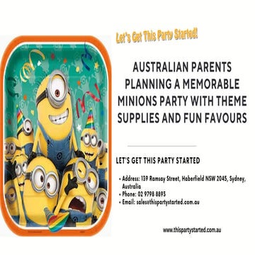 Australian Parents Planning a Memorable Minions Party with Theme ...