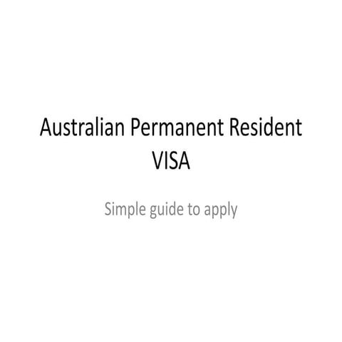 Australian permanent resident visa | PPTX