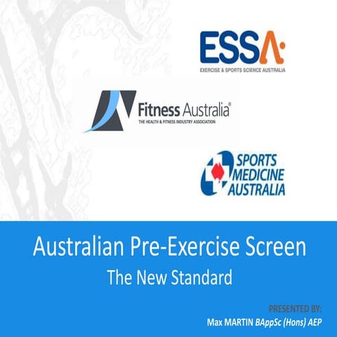 Australian pre exercise screen - the new standard | PPTX | Physical ...