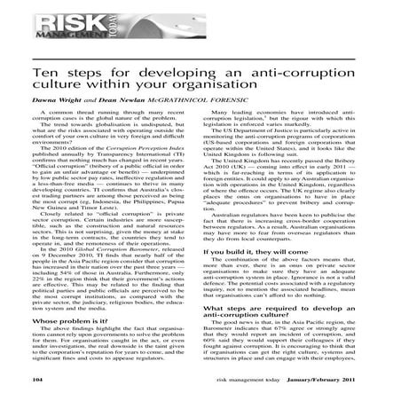 Best practice for anti corruption | PDF