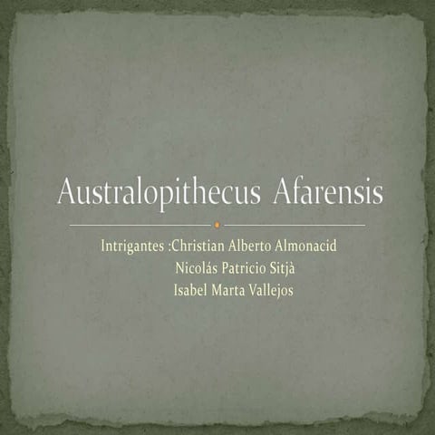 Australopithecus Afarensis | PPTX