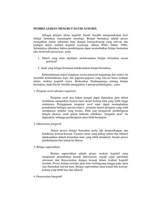 TEORI BELAJAR AUSUBEL | PPTX
