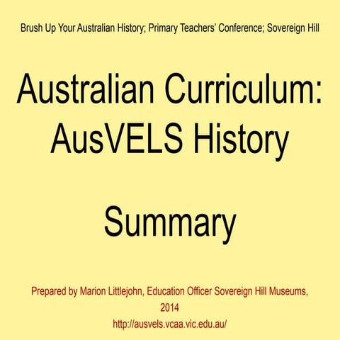 AusVELS primary conference Sovereign Hill 2014 | PPTX | Australia and ...