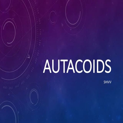 Autacoids - pharmacological actions and drugs related to them. | PPTX